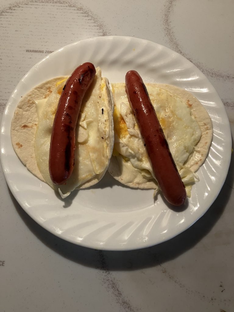 Tortilla Egg Dog With Cheese, Please! – Tenny Hill